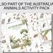 ANIMAL MOVEMENT CARDS, Australian Animals, Calm Down Activity, Kids ...