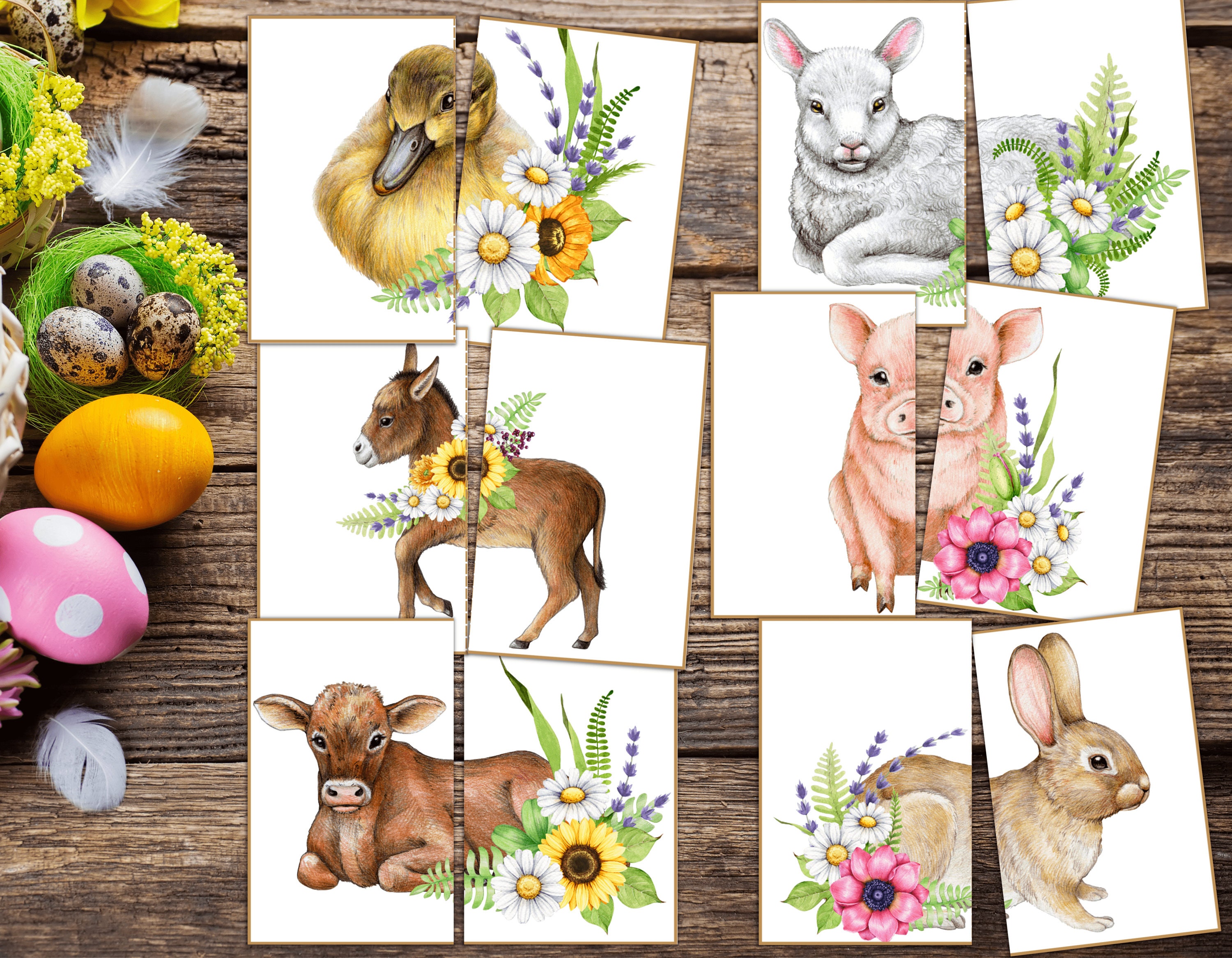 SPRING Farm Animals Simple Puzzles, Printable, Preschool Activity, Kids ...