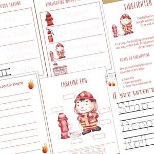 FIRE SAFETY Pre-k and K Activity Pack, Homeschool, Digital, Instant ...