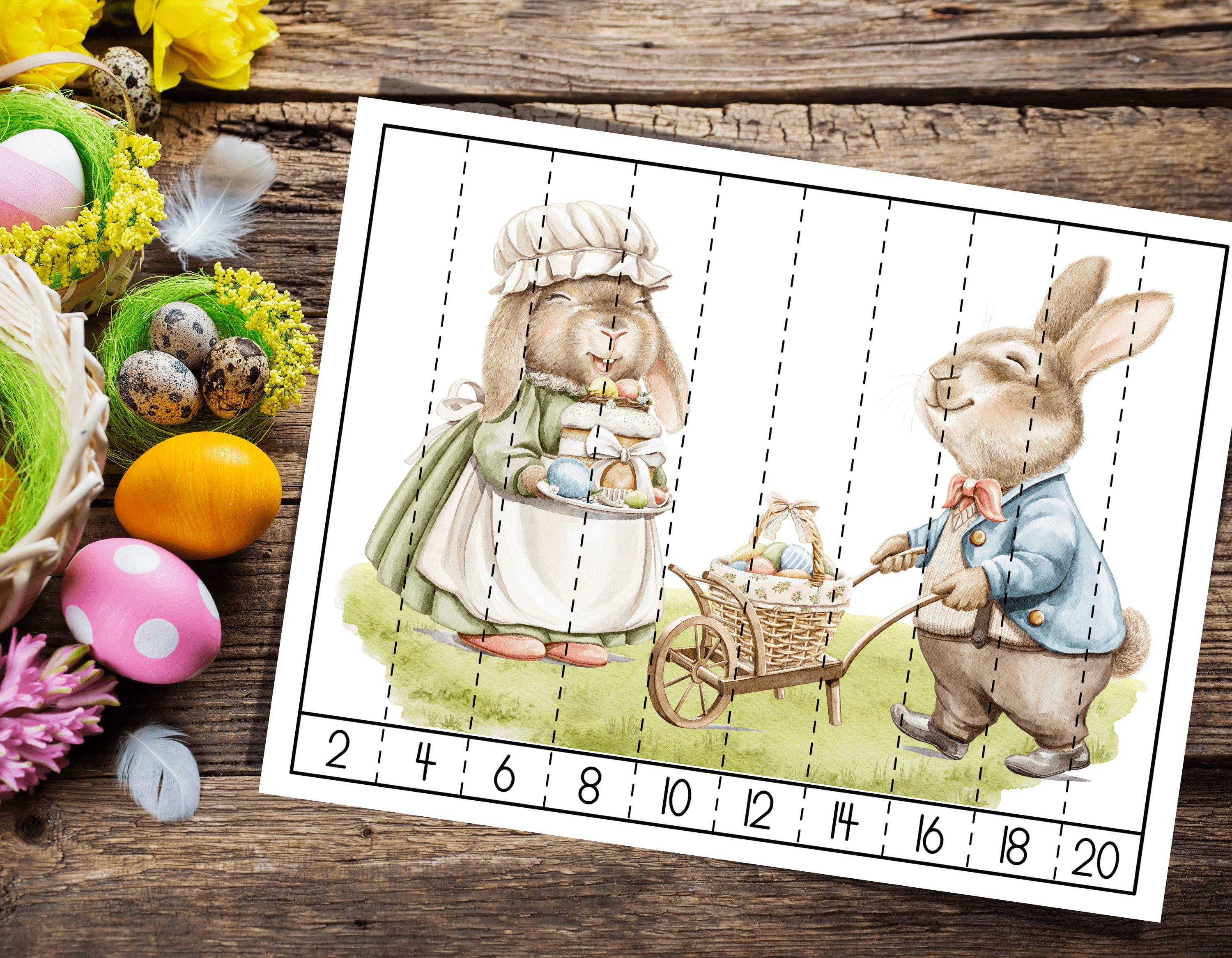 EASTER Number Sequence Puzzles, Printable, Preschool Counting Activity ...
