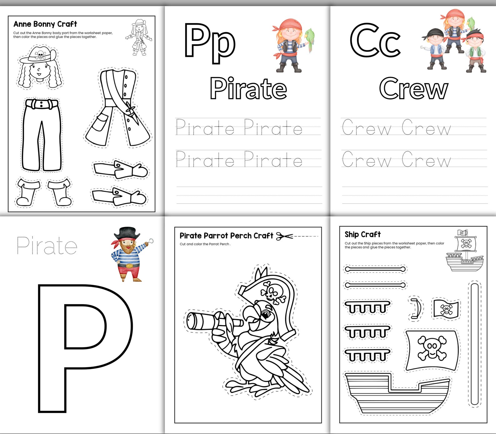 PIRATE Pre-k and K Activity Pack, Homeschool, Digital, Instant DOWNLOAD ...