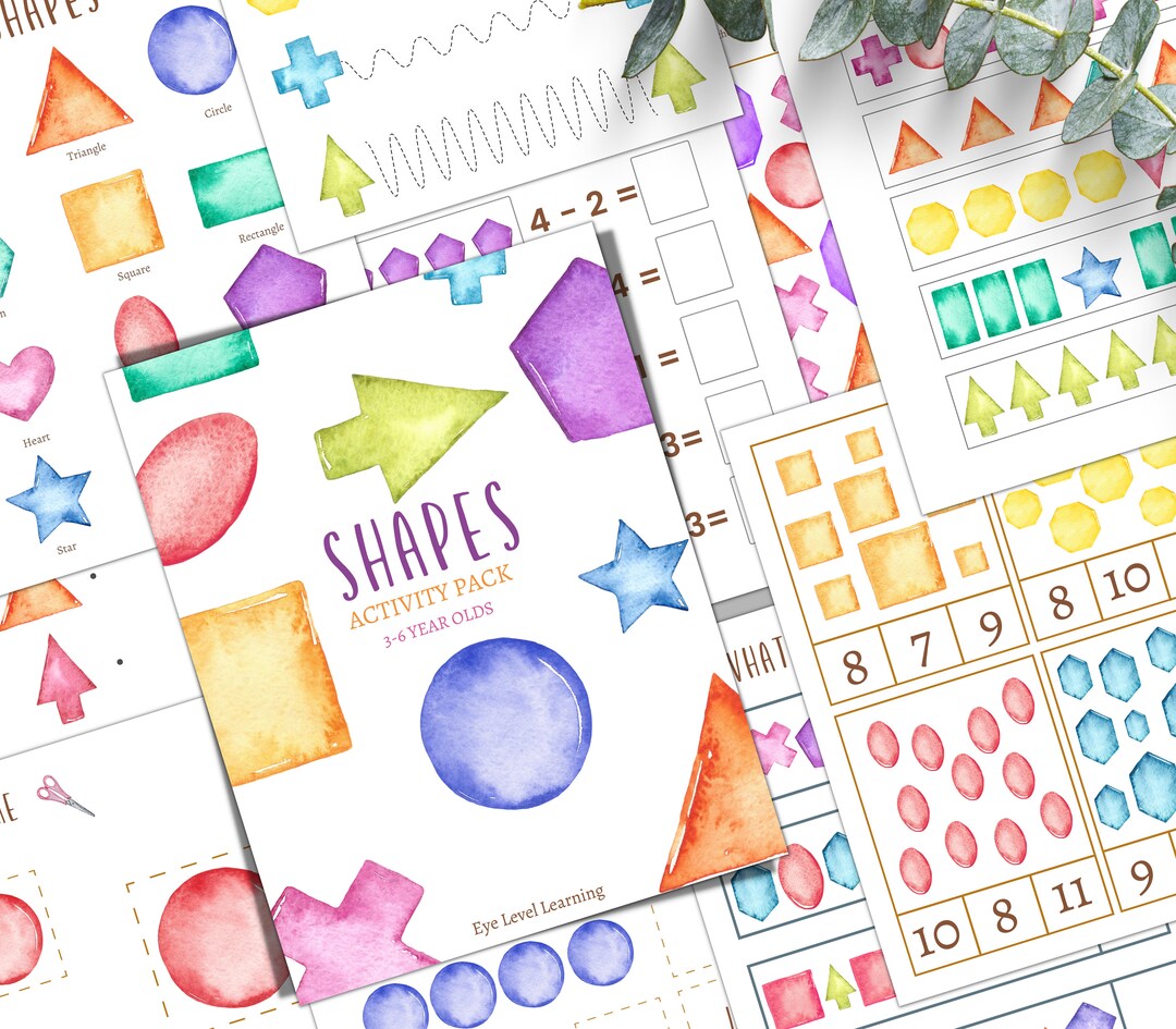 SHAPES Pre-k and K Activity Pack, Homeschool, Digital, Instant Download ...