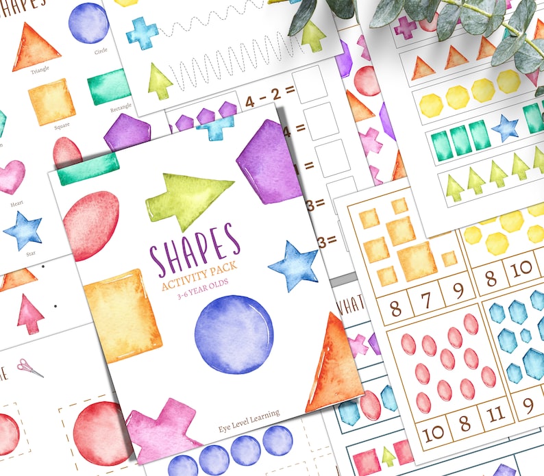 SHAPES Pre-k and K Activity Pack Homeschool Digital Instant - Etsy