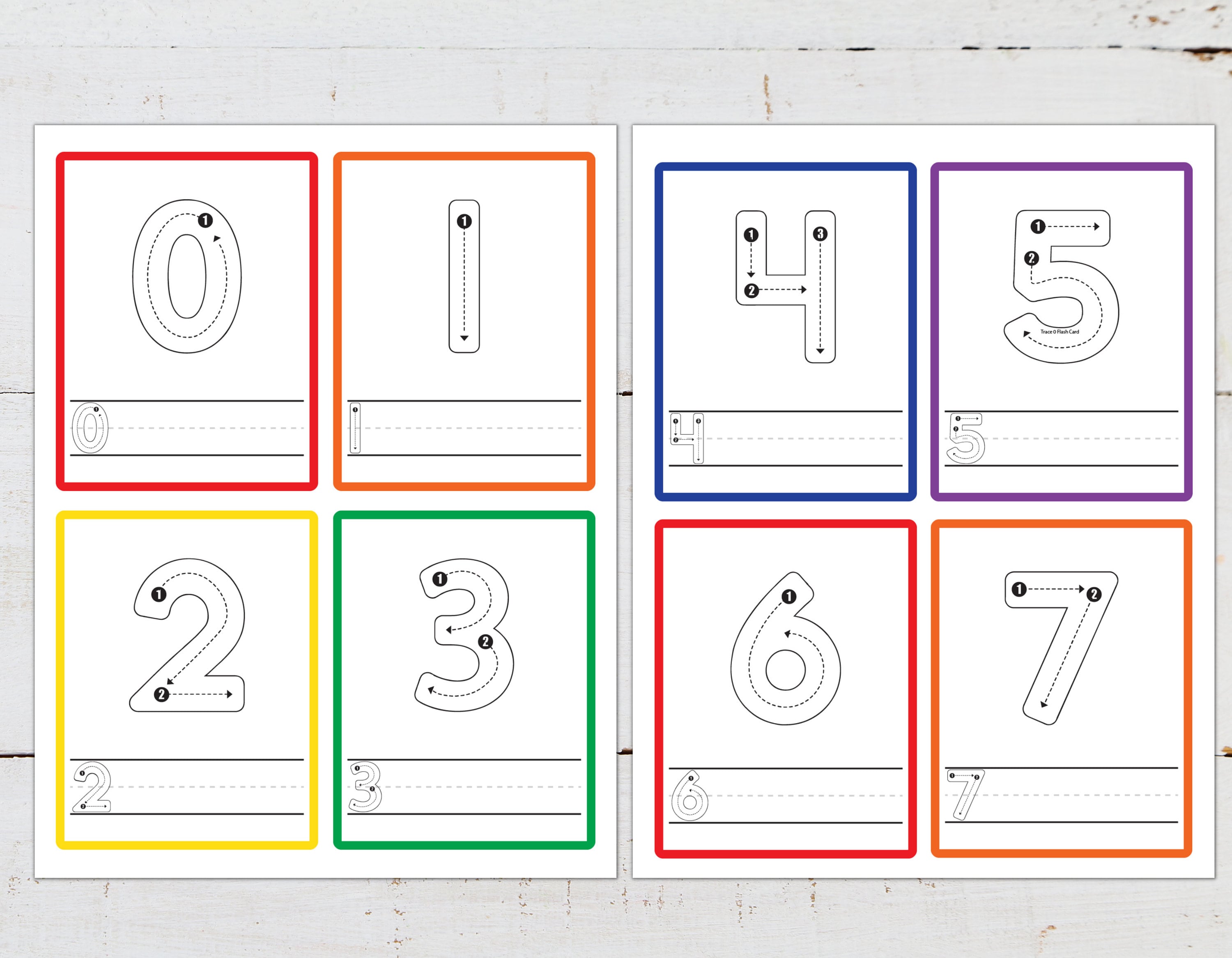 NUMBER Tracing Cards, 1 to 20, INSTANT DOWNLOAD - Etsy