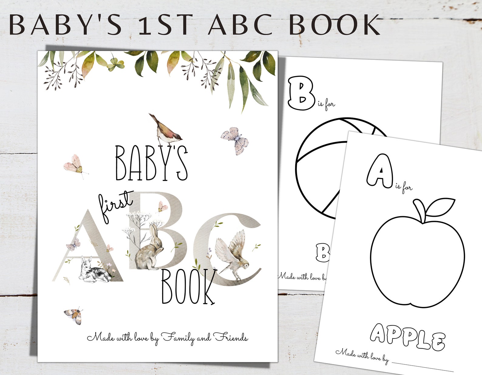Baby's First ABC Book, Printable ABC Book, Baby's First Alphabet Book ...