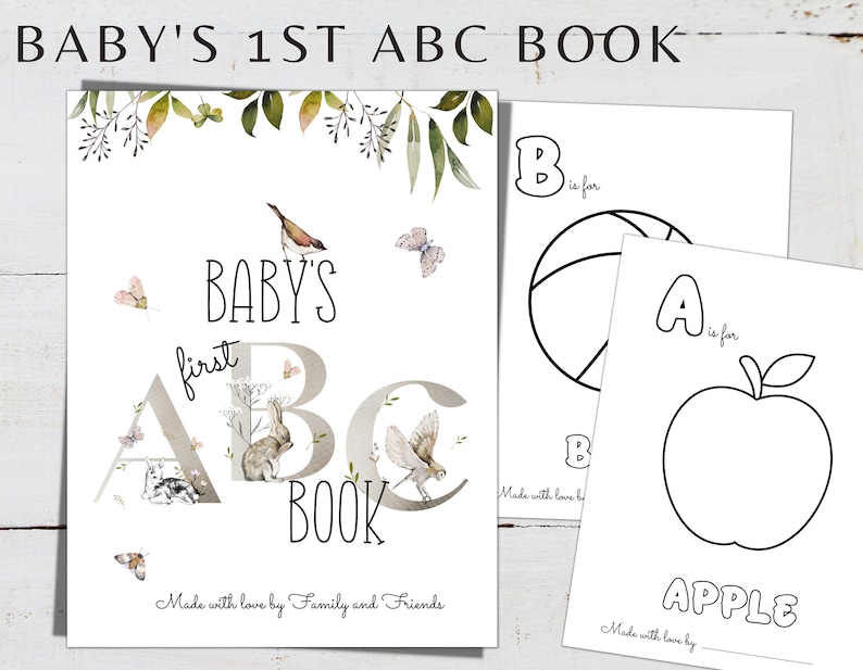 Baby's First ABC Book, Printable ABC Book, Baby's First Alphabet Book ...