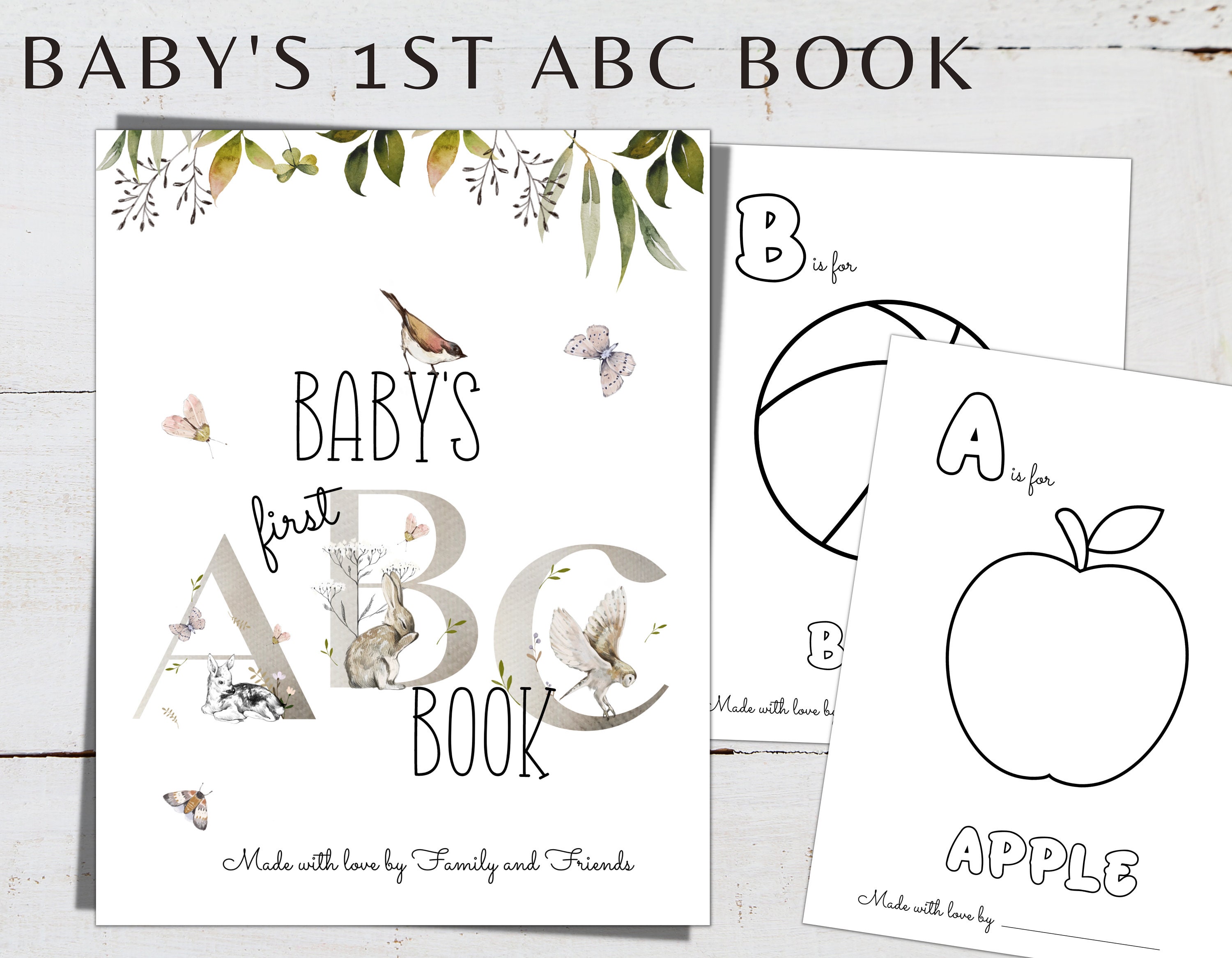 Baby's First ABC Book, Printable ABC Book, Baby's First Alphabet Book ...