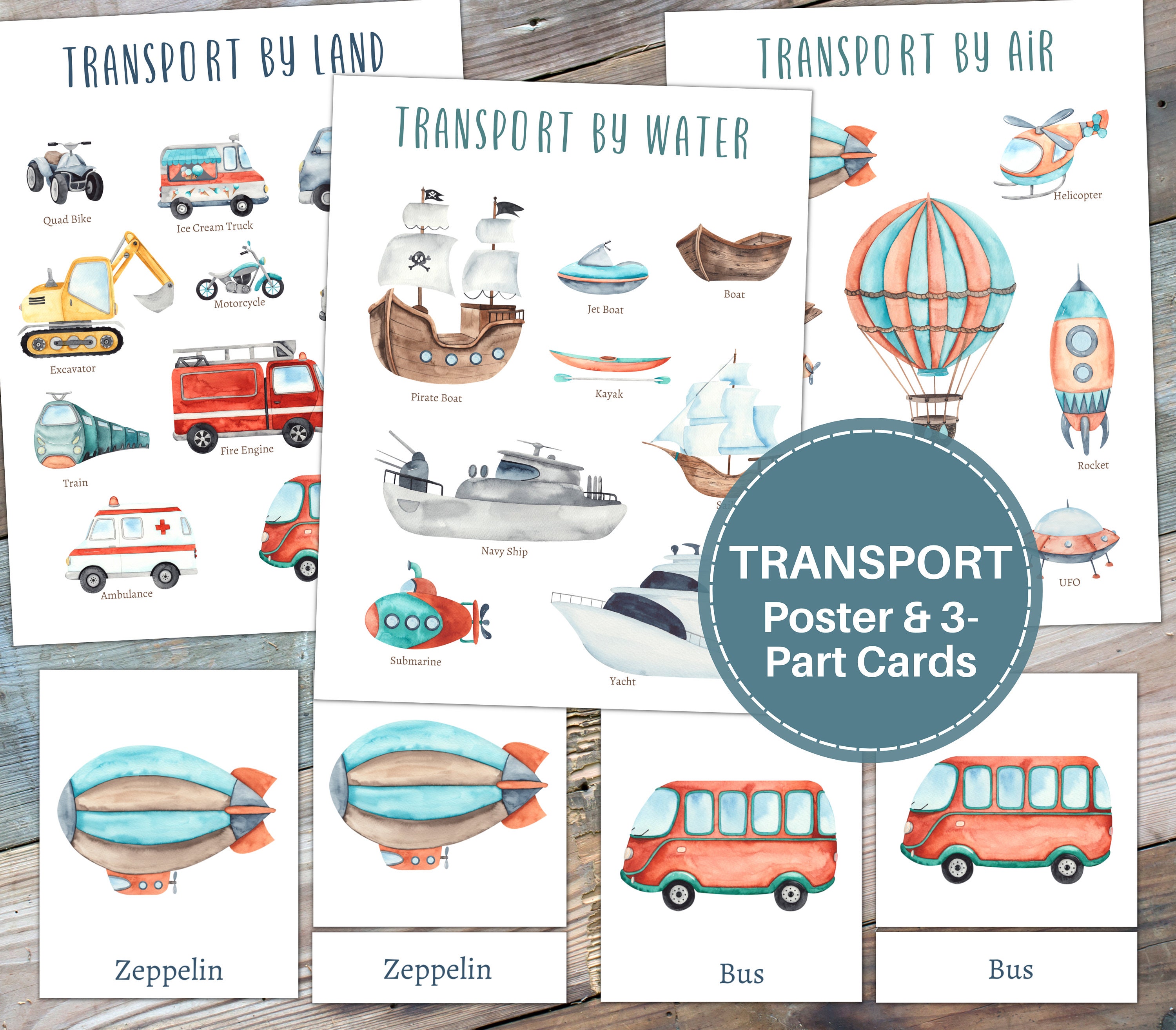 TRANSPORT Pre-k and K Activity Pack, Homeschool, Digital, Instant ...