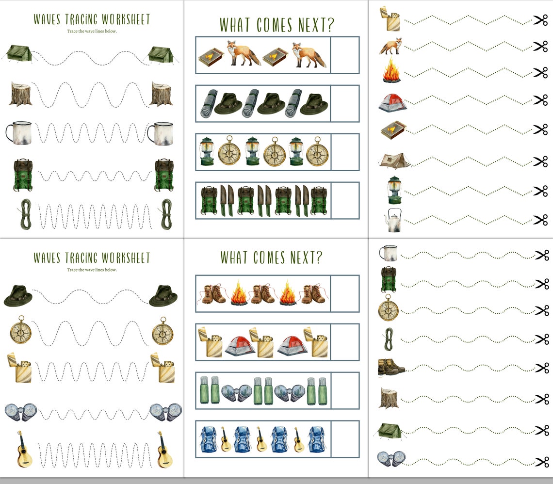 CAMPING Pre-k and K Activity Pack Homeschool Digital - Etsy