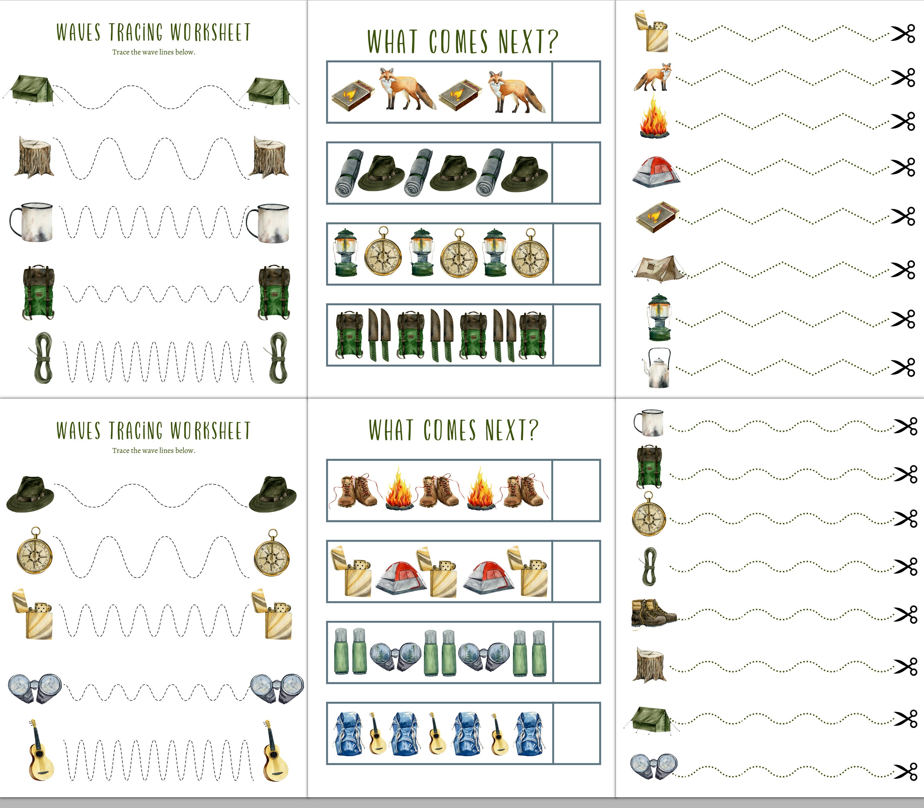 CAMPING Pre-k and K Activity Pack, Homeschool, Digital, Instant ...