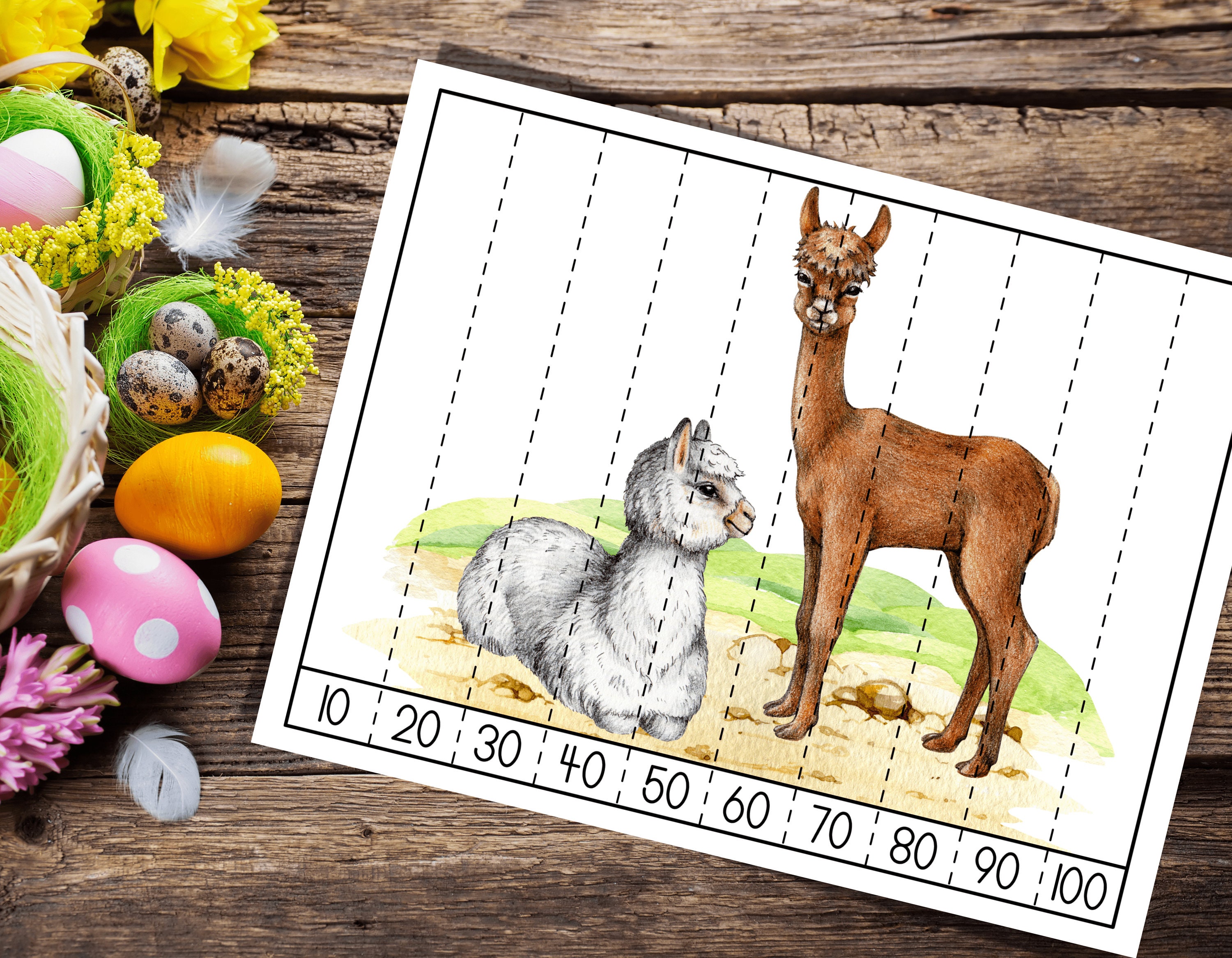 SPRING Farm Animals Number Sequence Puzzles, Printable, Preschool ...