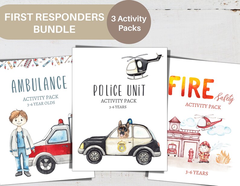 FIRST RESPONDERS BUNDLE Fire Station Police Unit and - Etsy