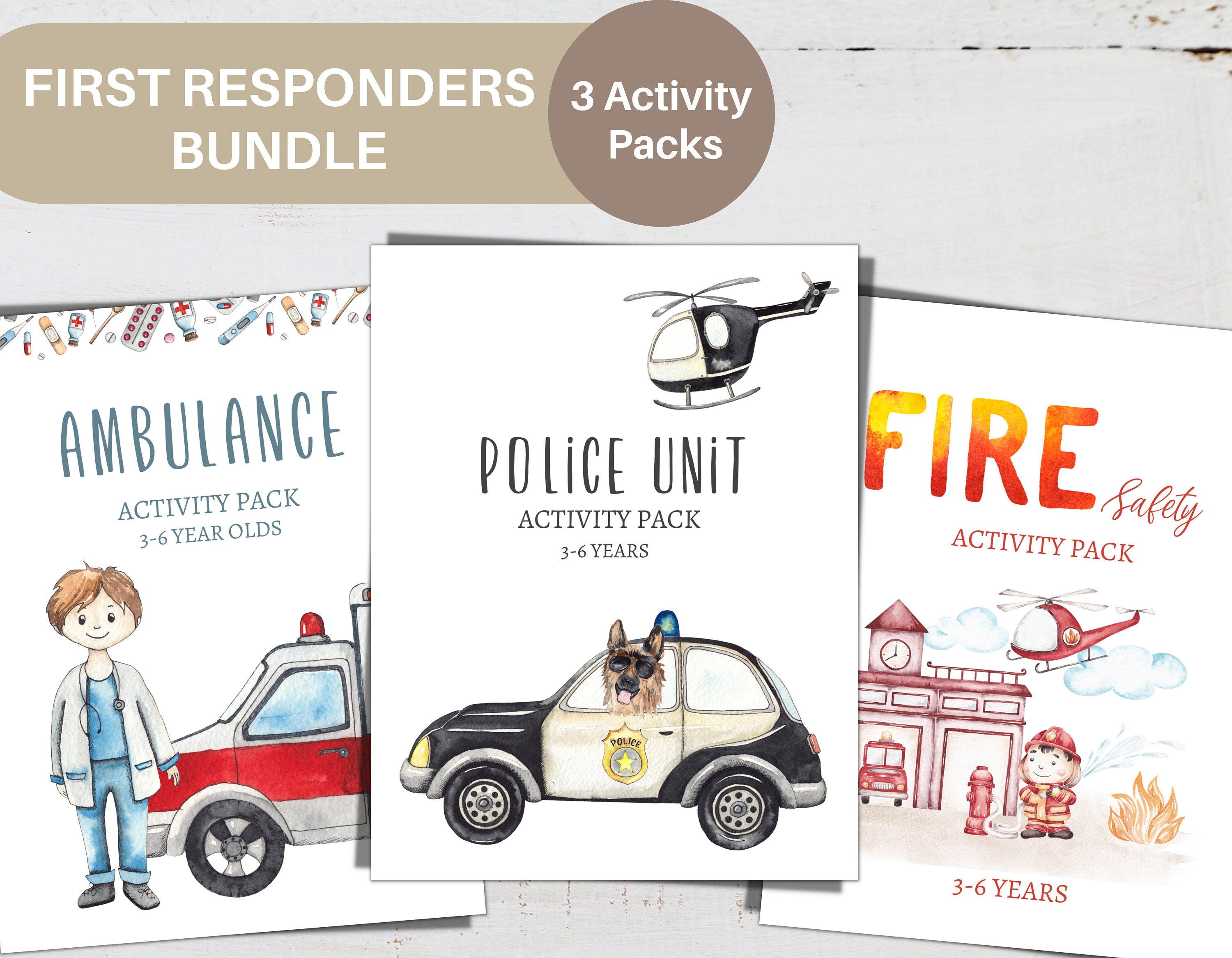 FIRST RESPONDERS BUNDLE Fire Station Police Unit and - Etsy