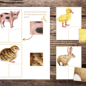 FARM Baby Animal Pattern Matching Cards, Montessori Farm, Nature Study ...
