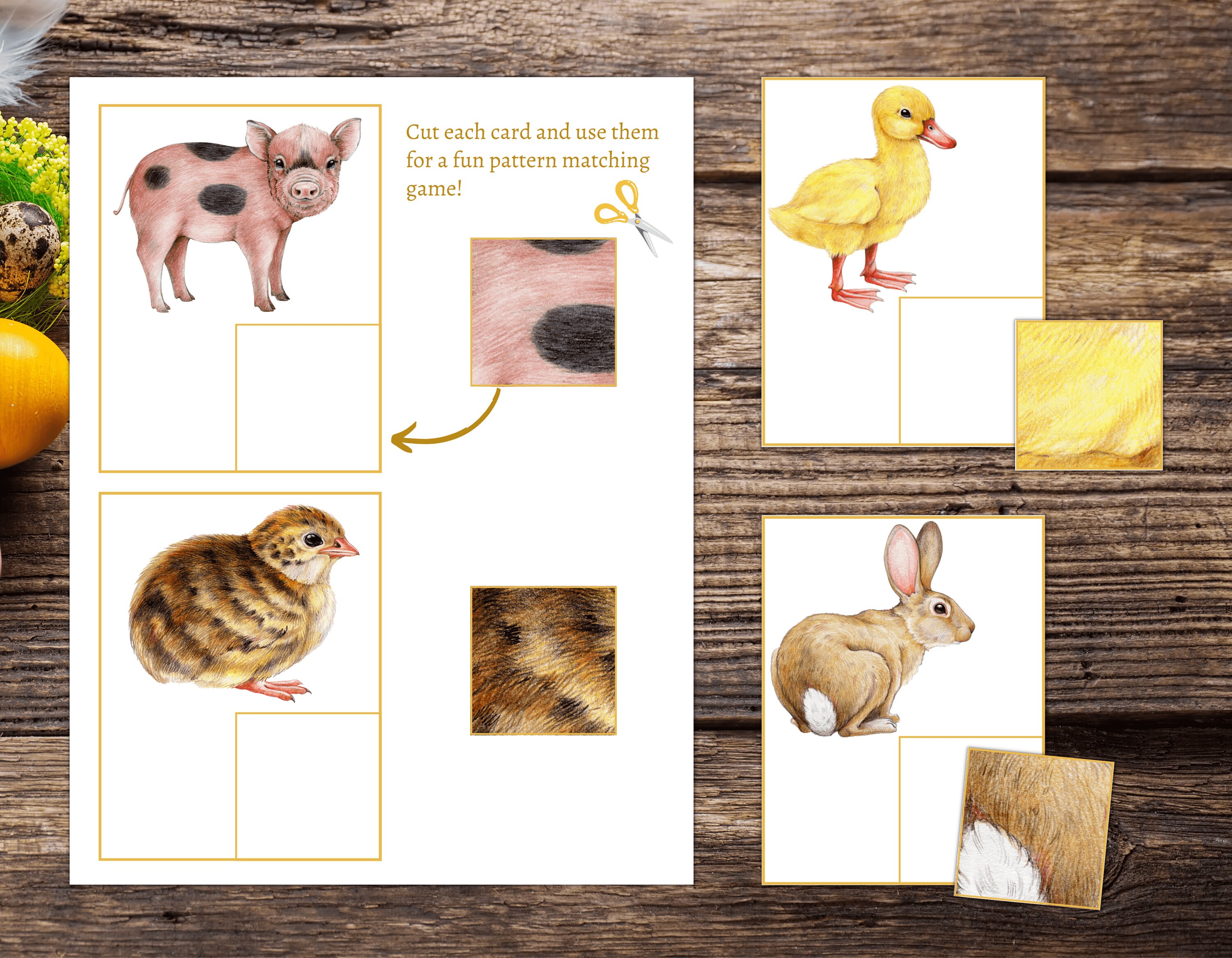 FARM Baby Animal Pattern Matching Cards, Montessori Farm, Nature Study ...