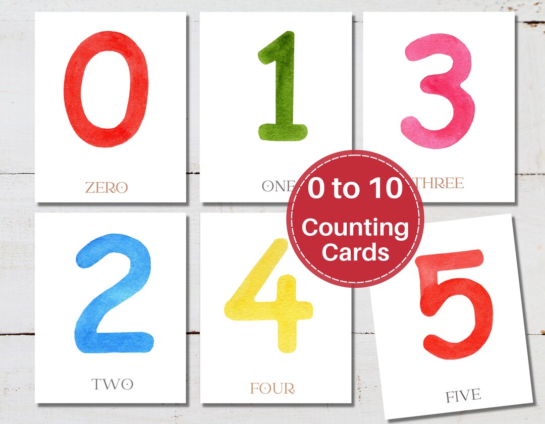 NUMBER Cards, 0 to 10 Counting, Toddler Activity, Printable, Instant ...