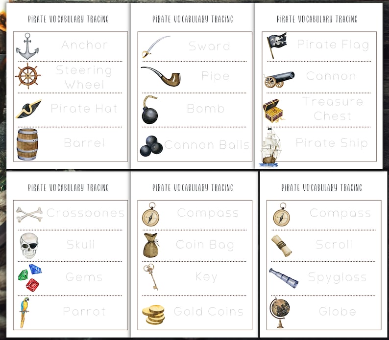 PIRATE Pre-k and K Activity Pack, Homeschool, Digital, Instant DOWNLOAD ...