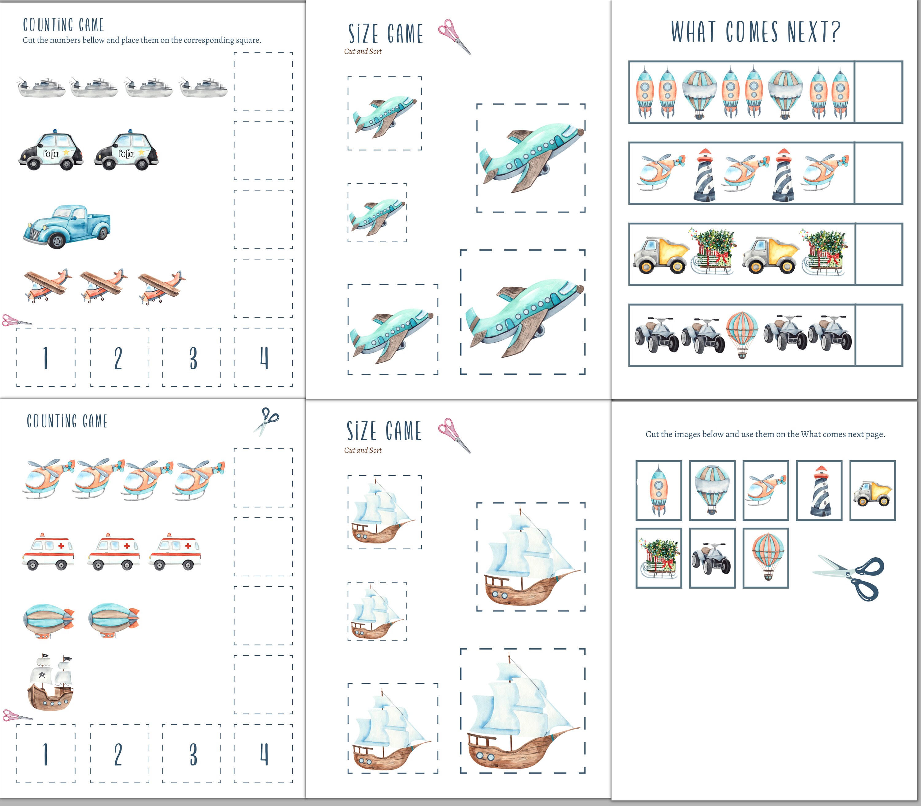 TRANSPORT Pre-k and K Activity Pack, Homeschool, Digital, Instant ...