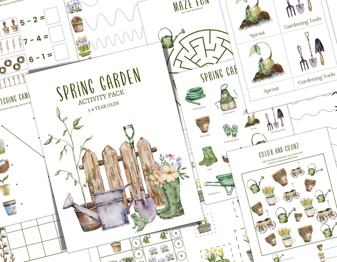 SPRING GARDEN Pre-k and K Activity Pack, Homeschool, Digital, Instant ...