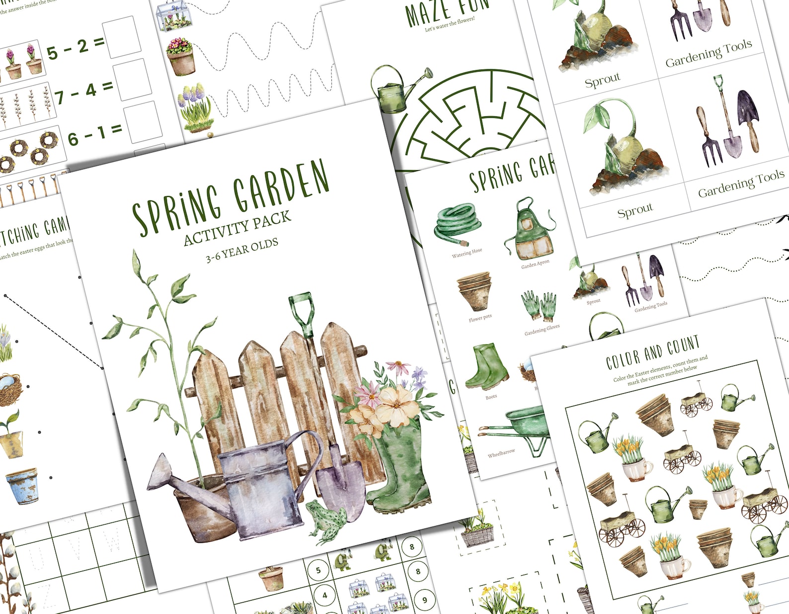 SPRING GARDEN Pre-k and K Activity Pack, Homeschool, Digital, Instant ...