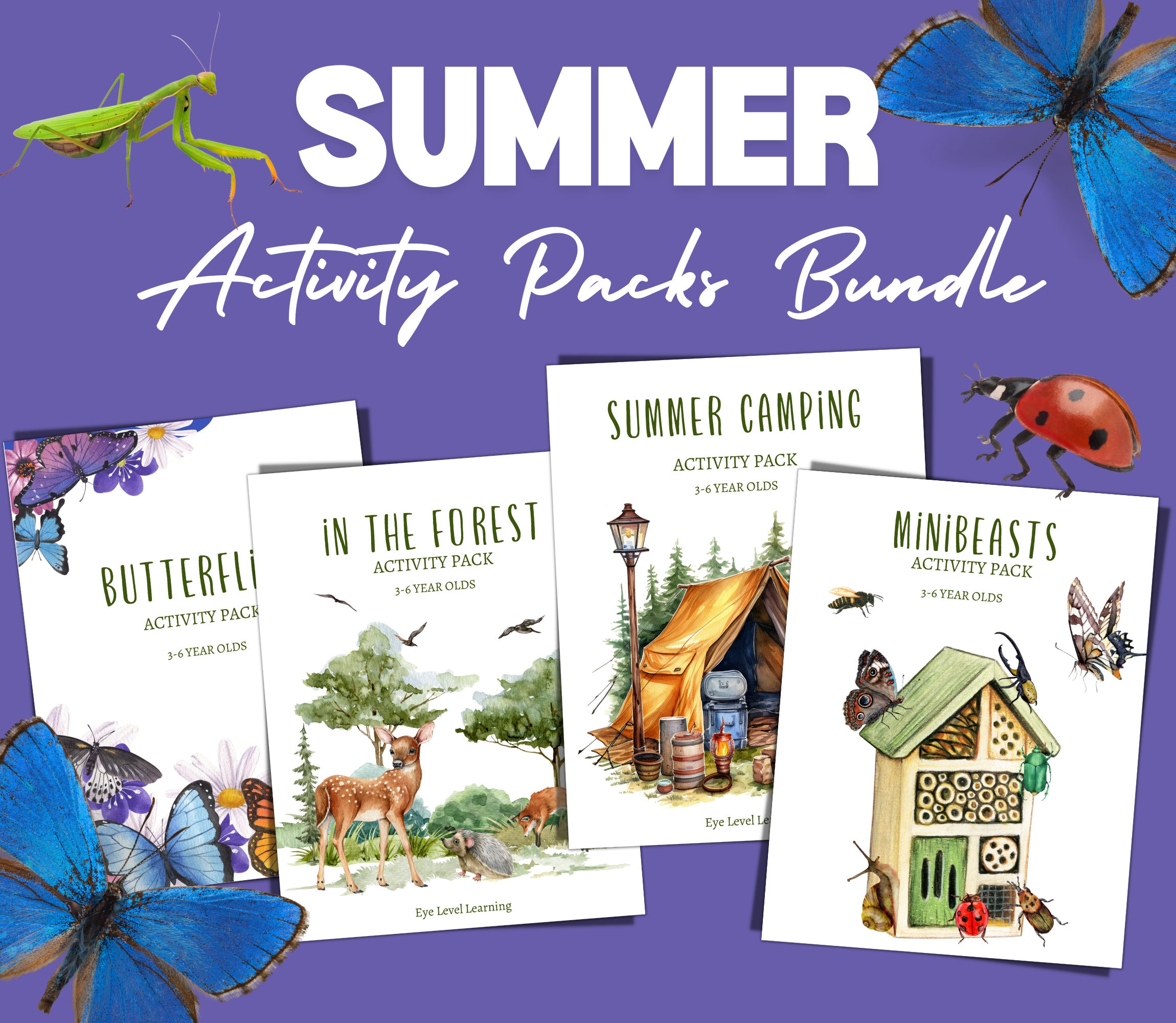 SUMMER BUNDLE, Summer Camping, Butterfly, Forest and Minibeasts ...