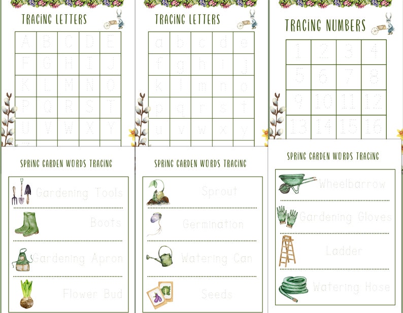 SPRING GARDEN Pre-k and K Activity Pack Homeschool Digital - Etsy