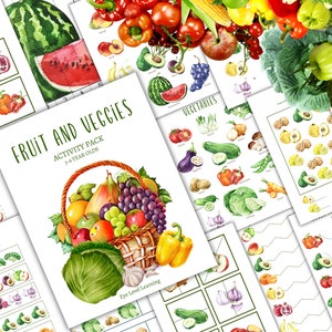 FRUIT & VEGGIES Pre-k and K Activity Pack, Homeschool, Digital, Instant ...