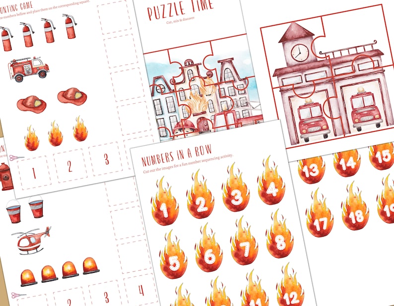FIRE SAFETY Pre-k and K Activity Pack, Homeschool, Digital, Instant ...