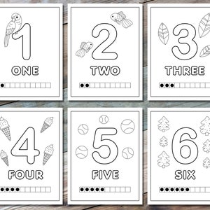 NUMBER Count and Coloring Worksheets, 1 to 20 Counting, Preschool ...