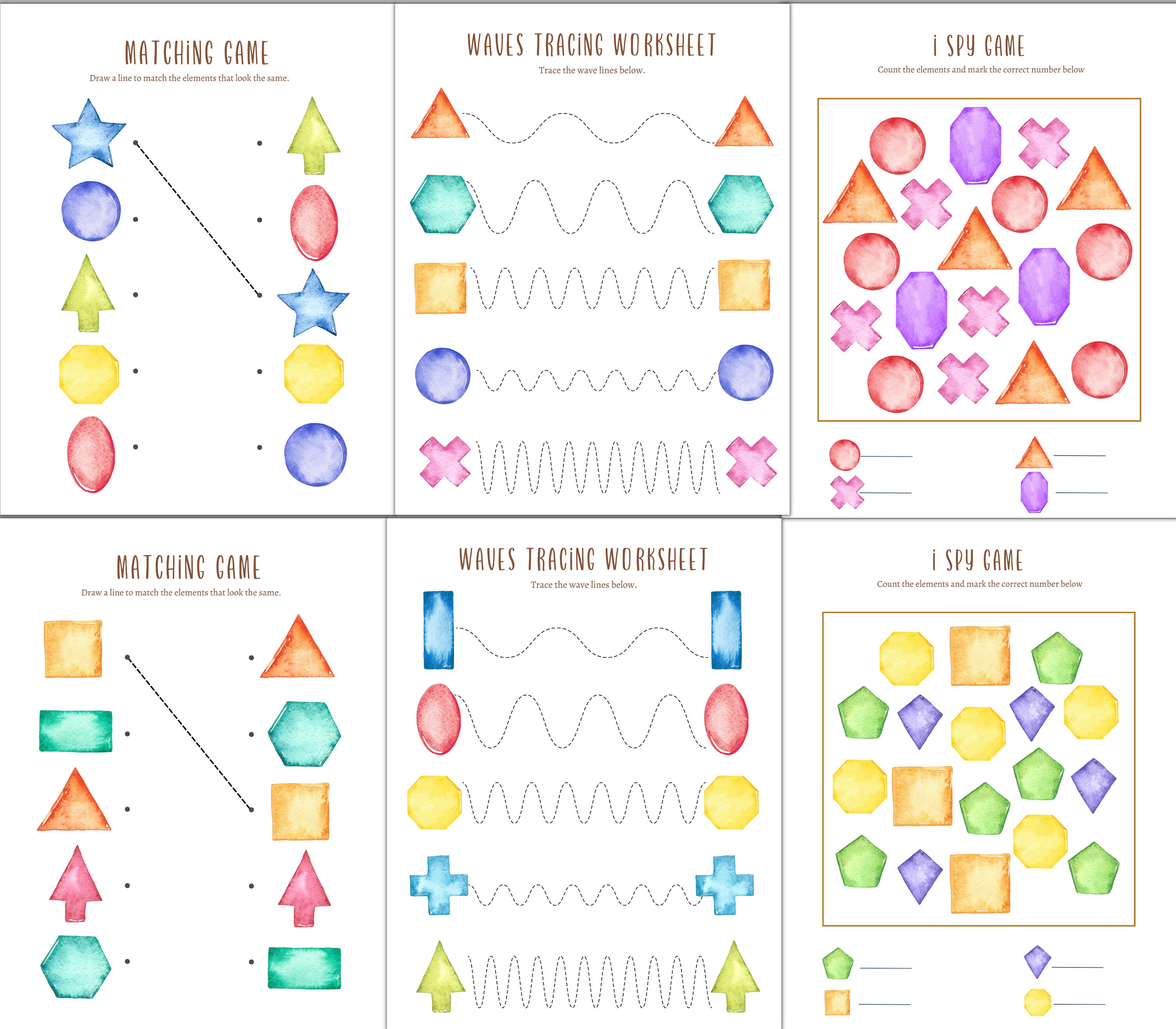 SHAPES Pre-k and K Activity Pack Homeschool Digital Instant - Etsy