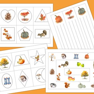 AUTUMN/FALL Cutting Strips, Scissor Practice, Preschool Printable ...