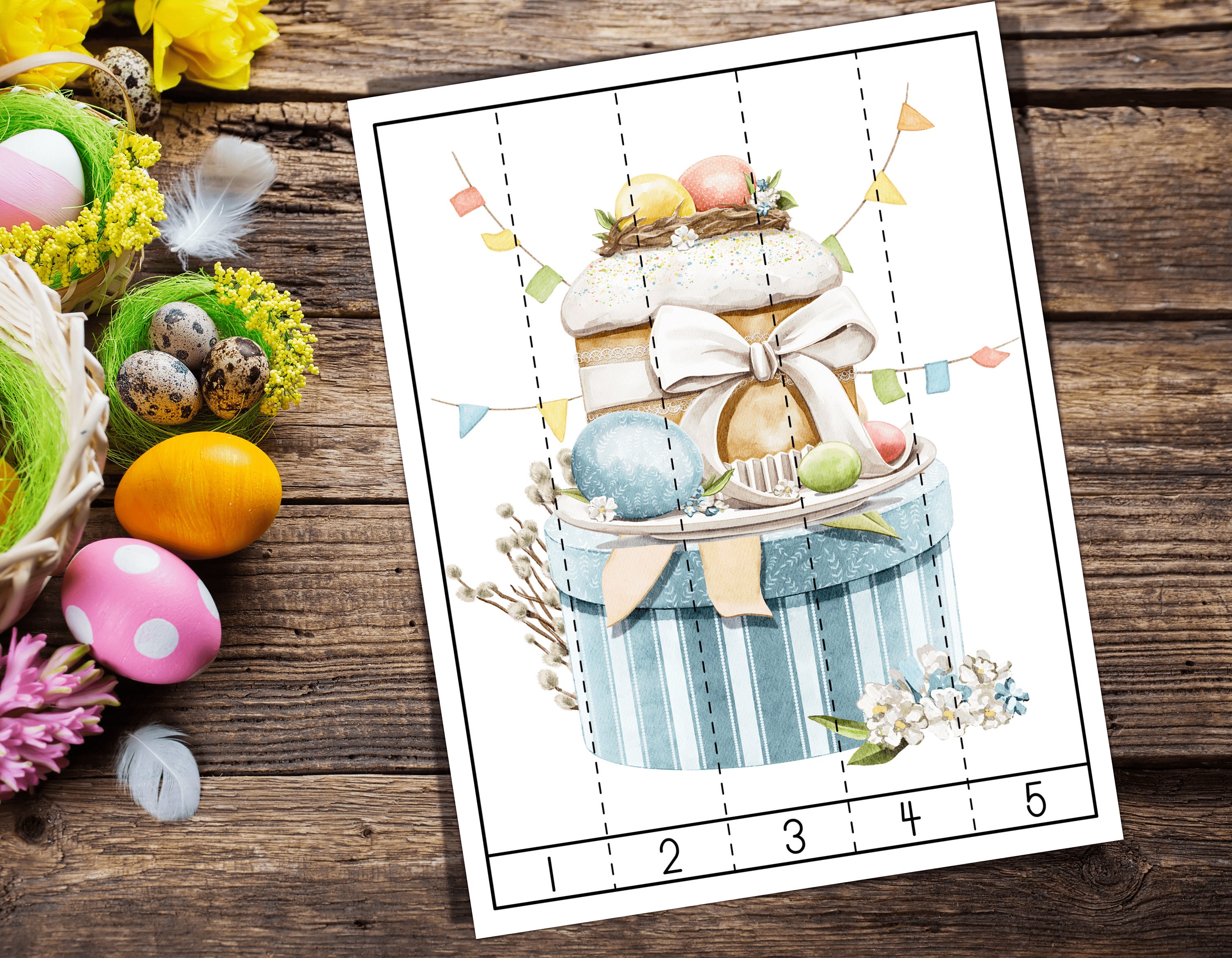 EASTER Number Sequence Puzzles, Printable, Preschool Counting Activity ...