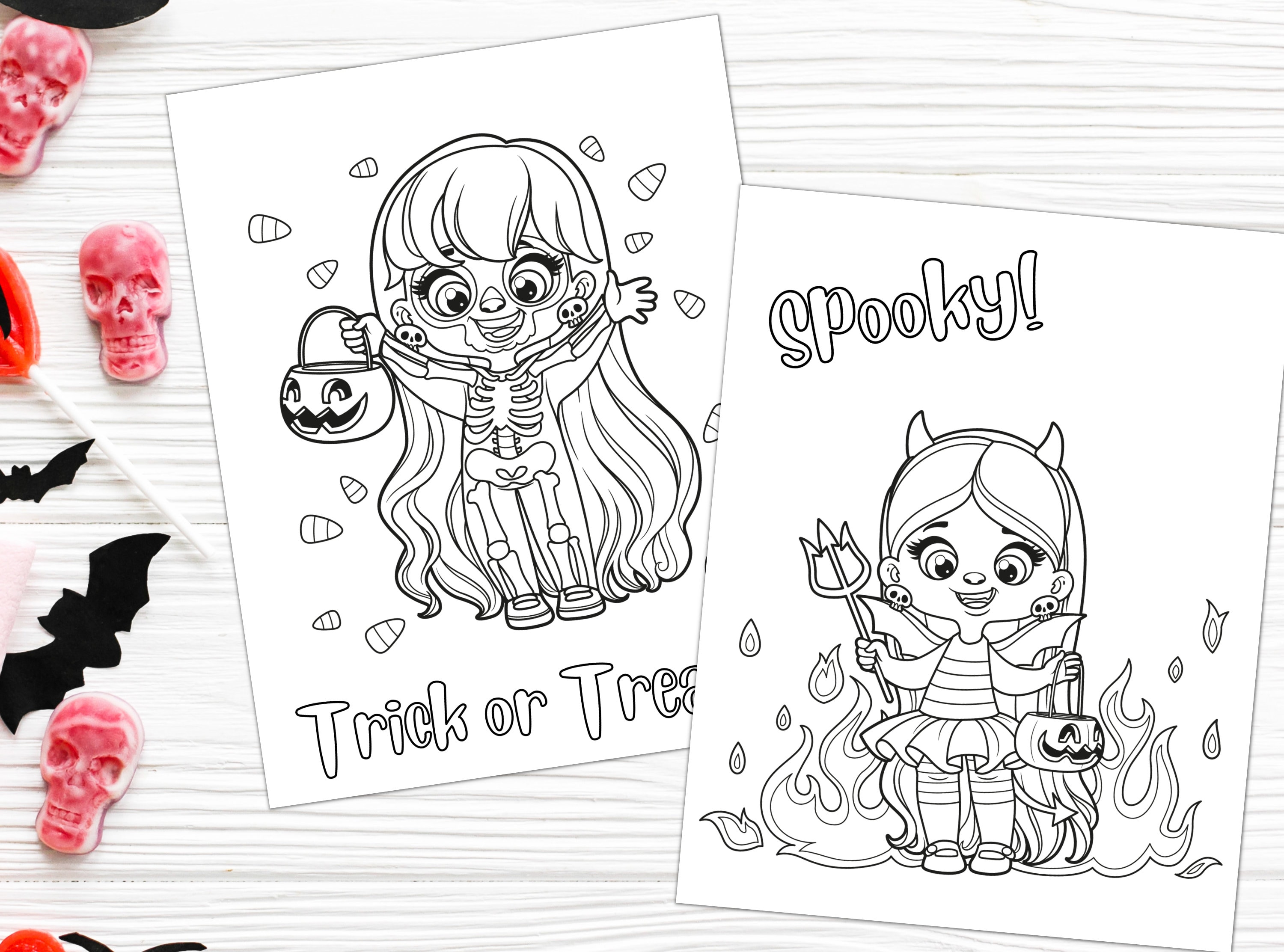 HALLOWEEN Coloring Pages, Kids Party Activity, Kids Table Activity, PDF ...