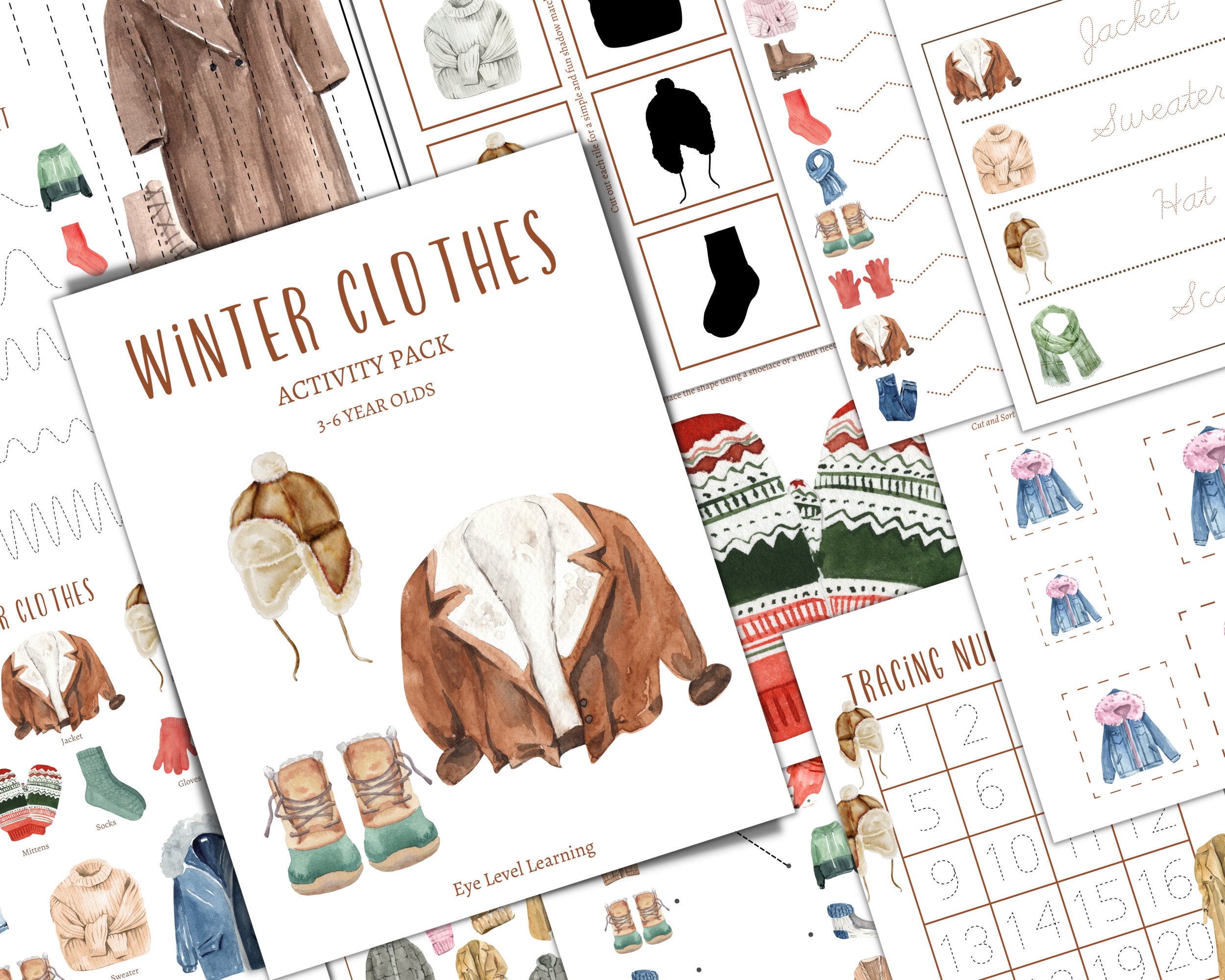WINTER CLOTHES Pre-k and K Activity Pack, Homeschool, Digital, Instant ...