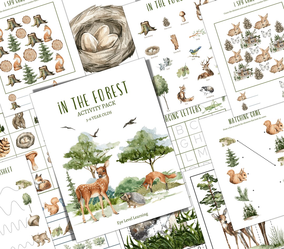 IN THE FOREST Pre-k and K Activity Pack, Homeschool, Digital, Instant ...
