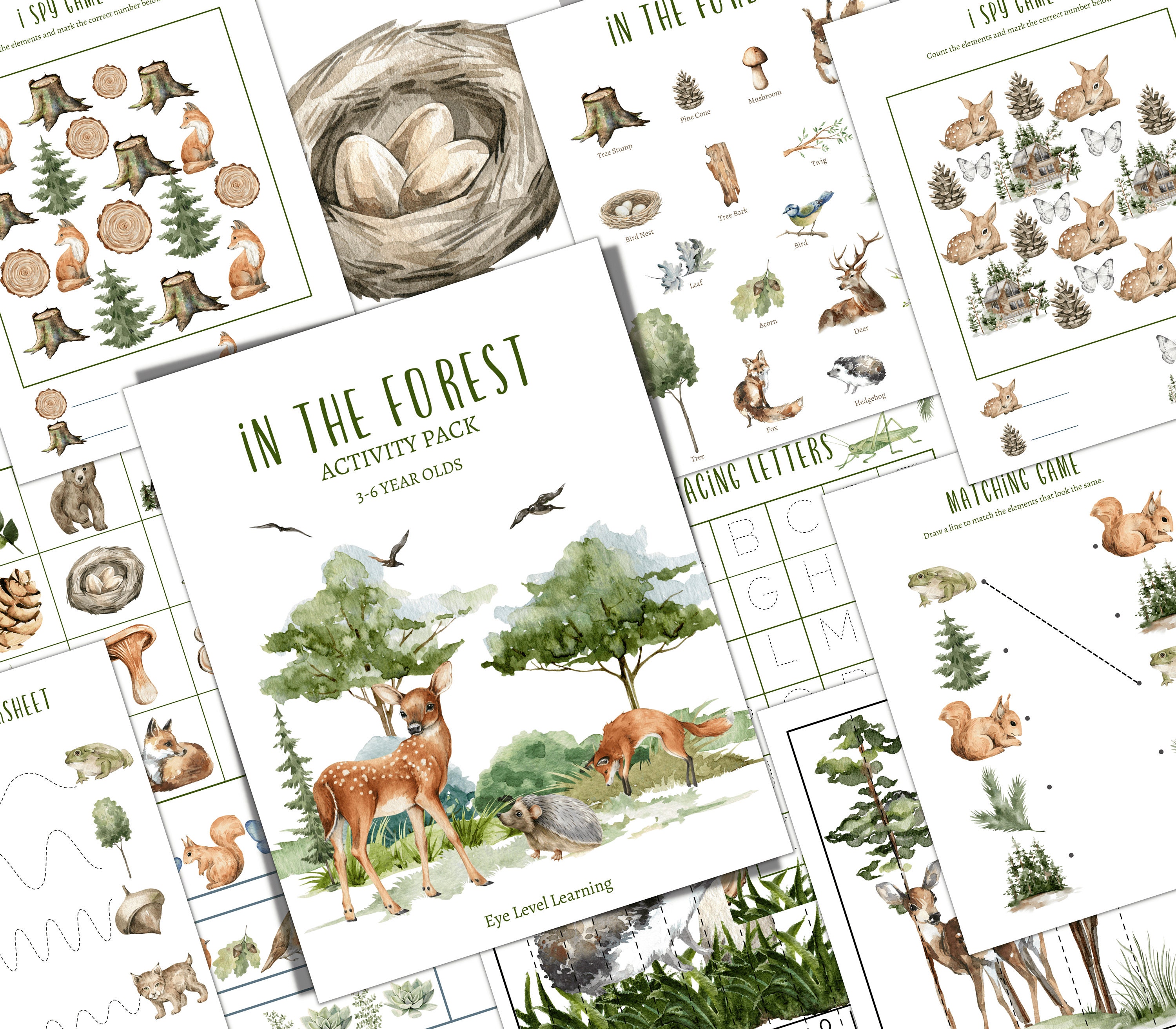 IN THE FOREST Pre-k and K Activity Pack, Homeschool, Digital, Instant ...