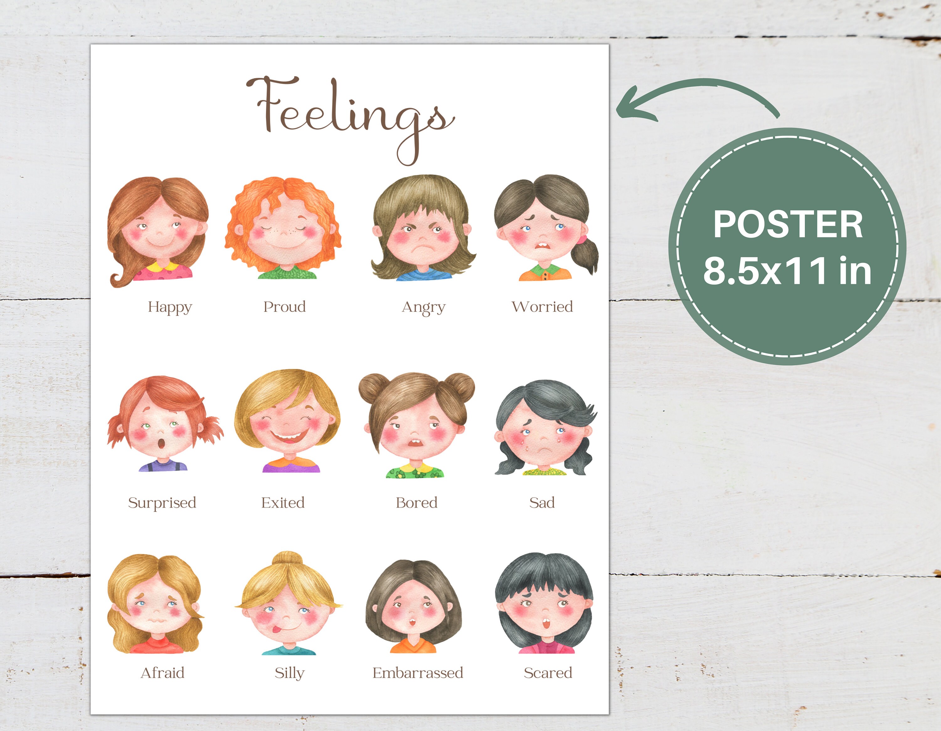 FEELINGS Mini Poster + 3-part Cards, 2 Card Sizes, Homeschool ...