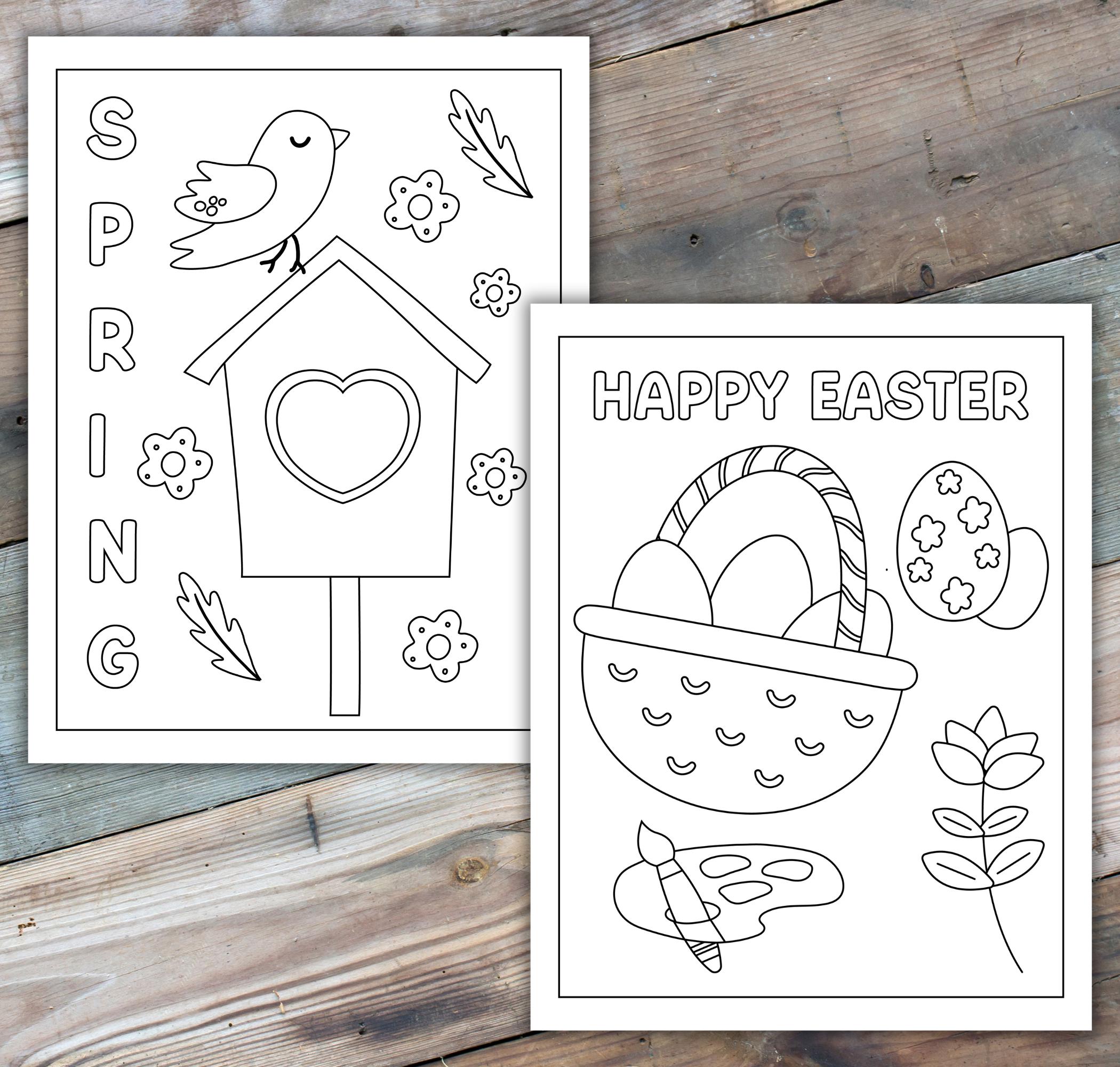 SPRING Coloring Pages, Preschool Activity, Digital Product, Instant ...