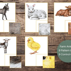 FARM Baby Animal Pattern Matching Cards, Montessori Farm, Nature Study ...