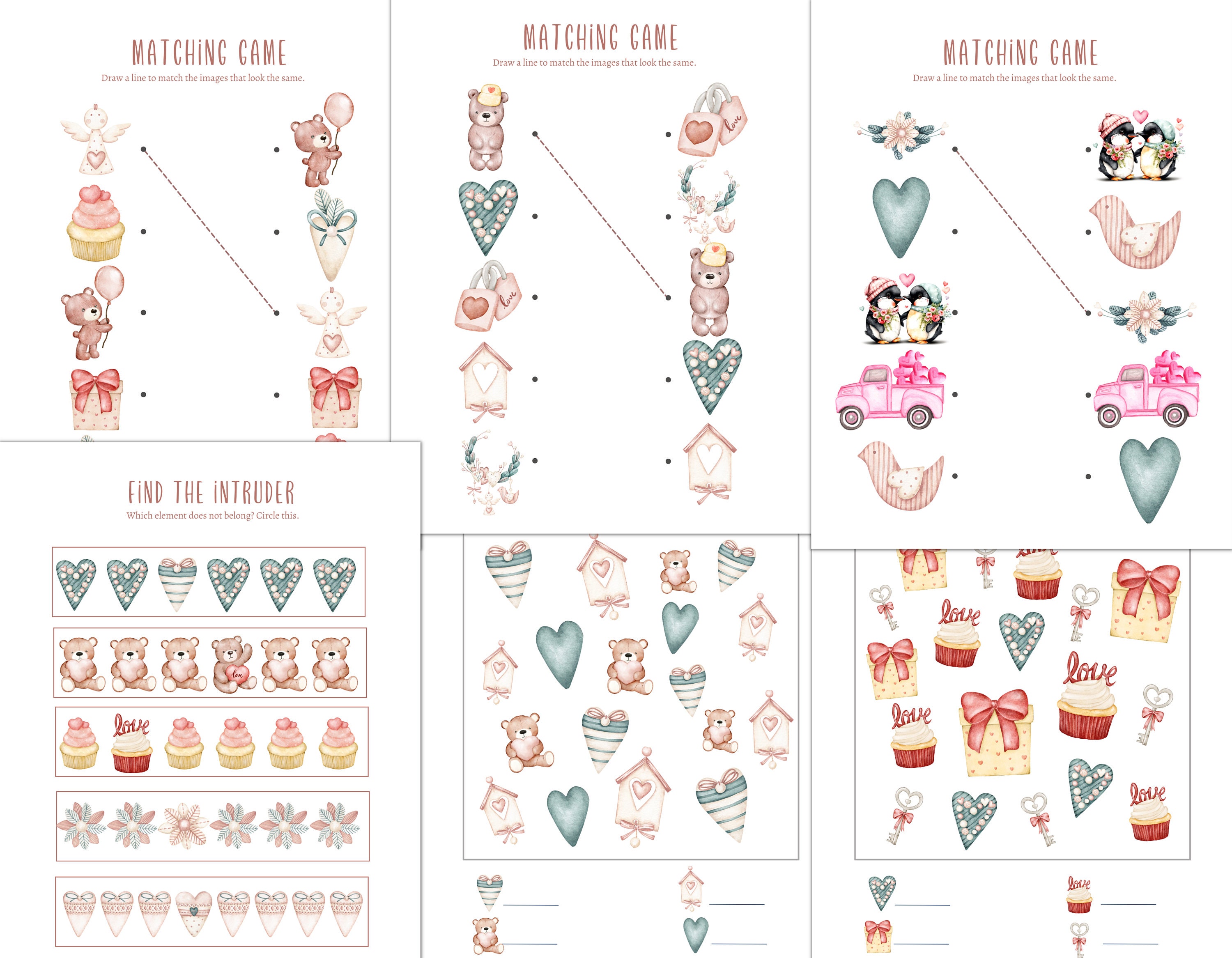 VALENTINE Pre-k and K Activity Pack Homeschool Digital - Etsy