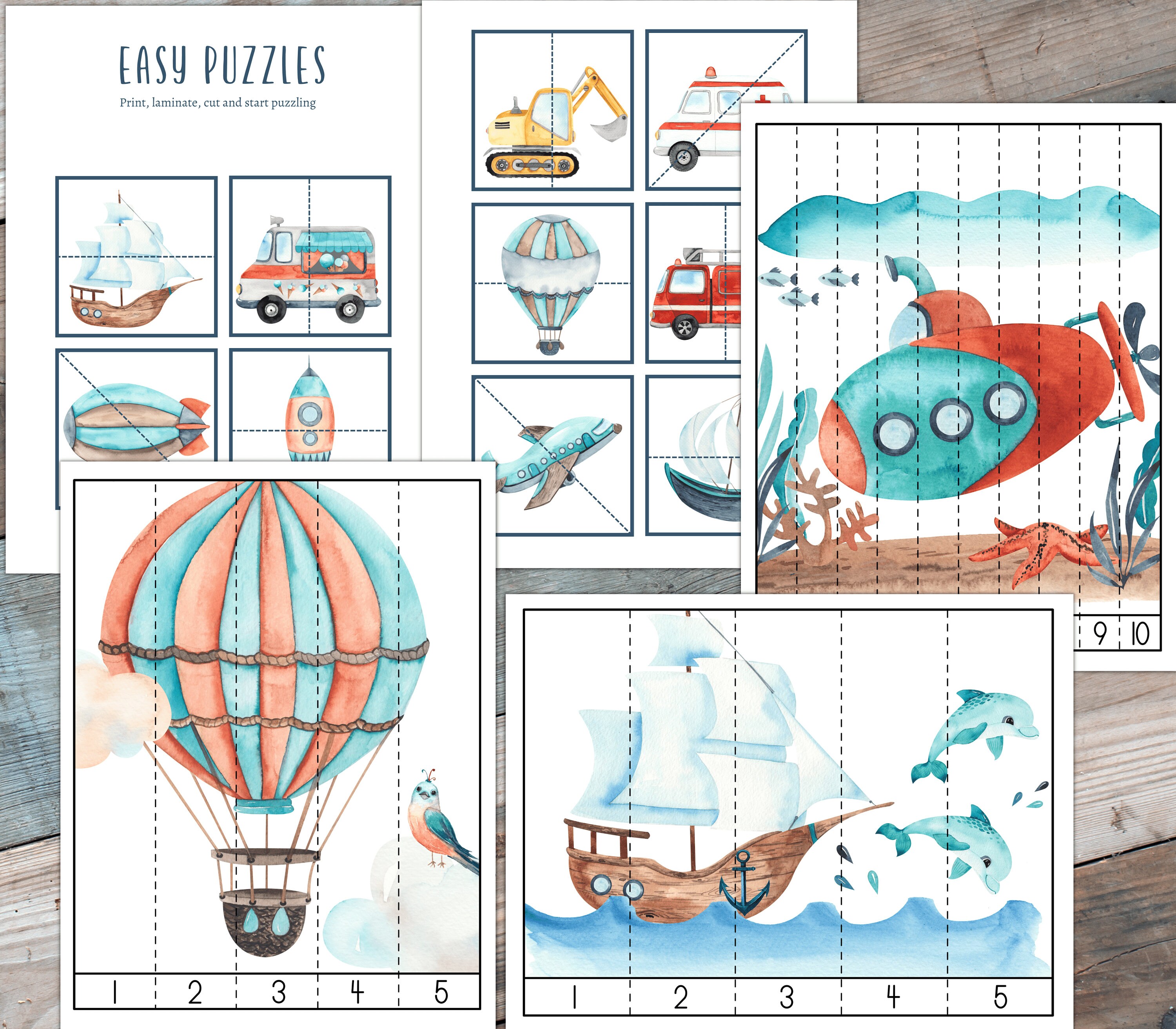 TRANSPORT Pre-k and K Activity Pack, Homeschool, Digital, Instant ...