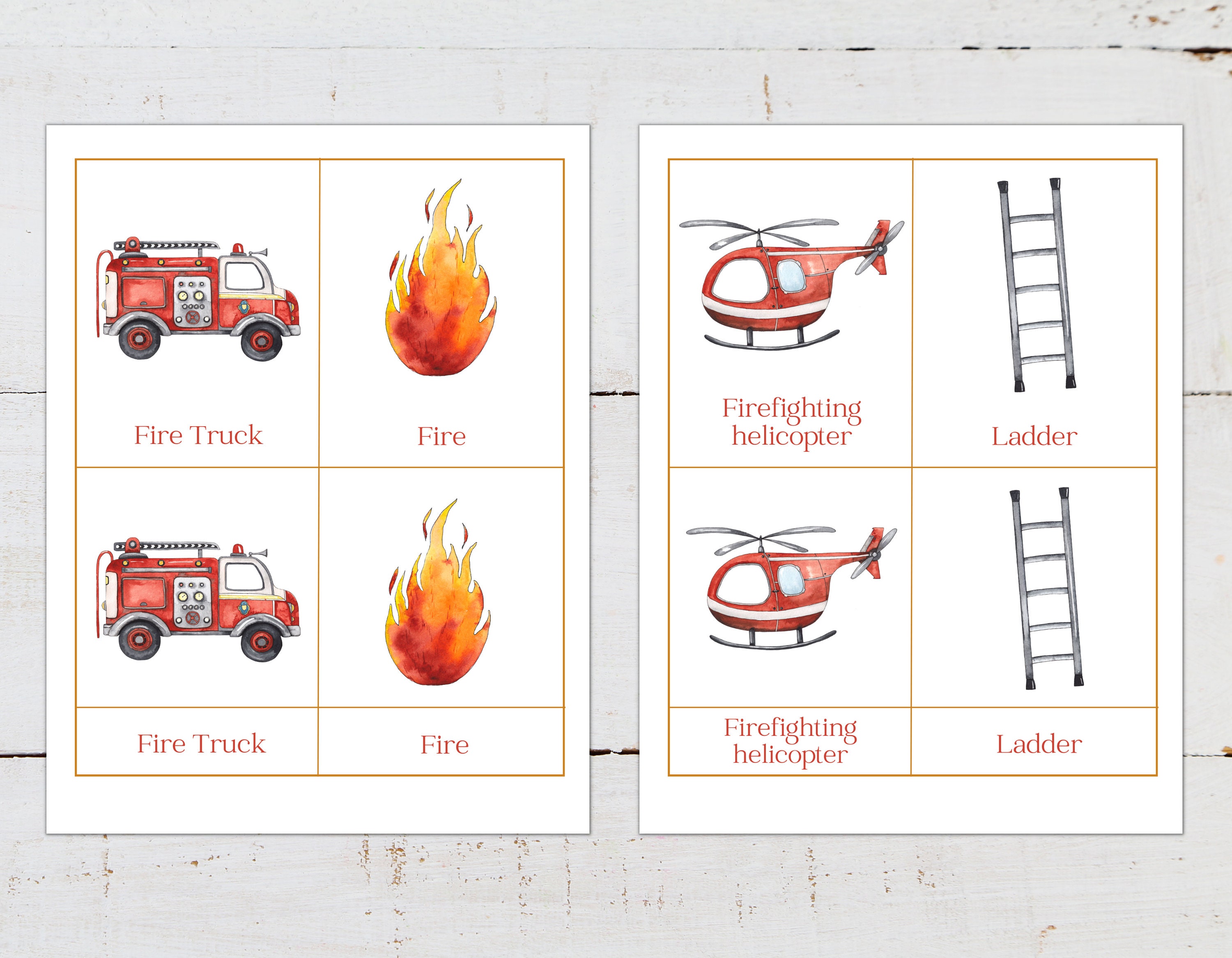 Fire Safety Vocabulary Mini Poster + 3-part Cards, Homeschool ...