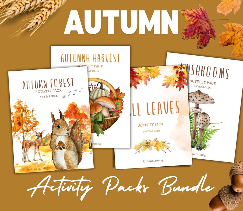 AUTUMN BUNDLE, 4 Activity Packs Available Separately, Pre-k ...