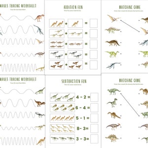 DINOSAUR Pre-k and K Activity Pack, Homeschool, Digital, Instant ...