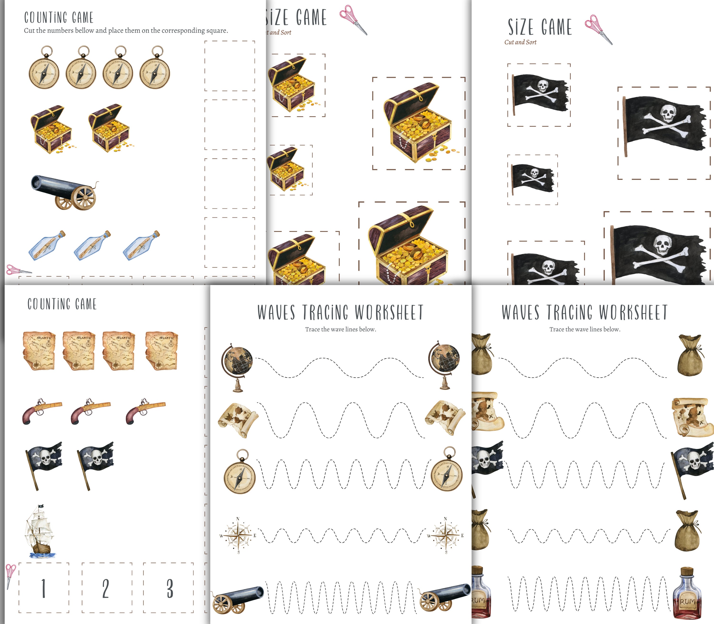 PIRATE Pre-k and K Activity Pack, Homeschool, Digital, Instant DOWNLOAD ...