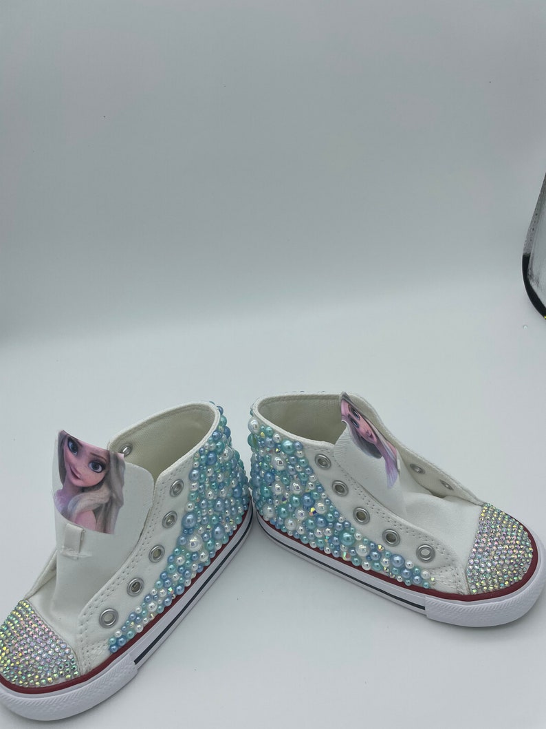 Frozen Themed High Top Converse Size 7C - Etsy