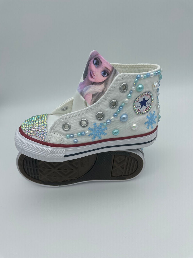 Frozen Themed High Top Converse Size 7C - Etsy