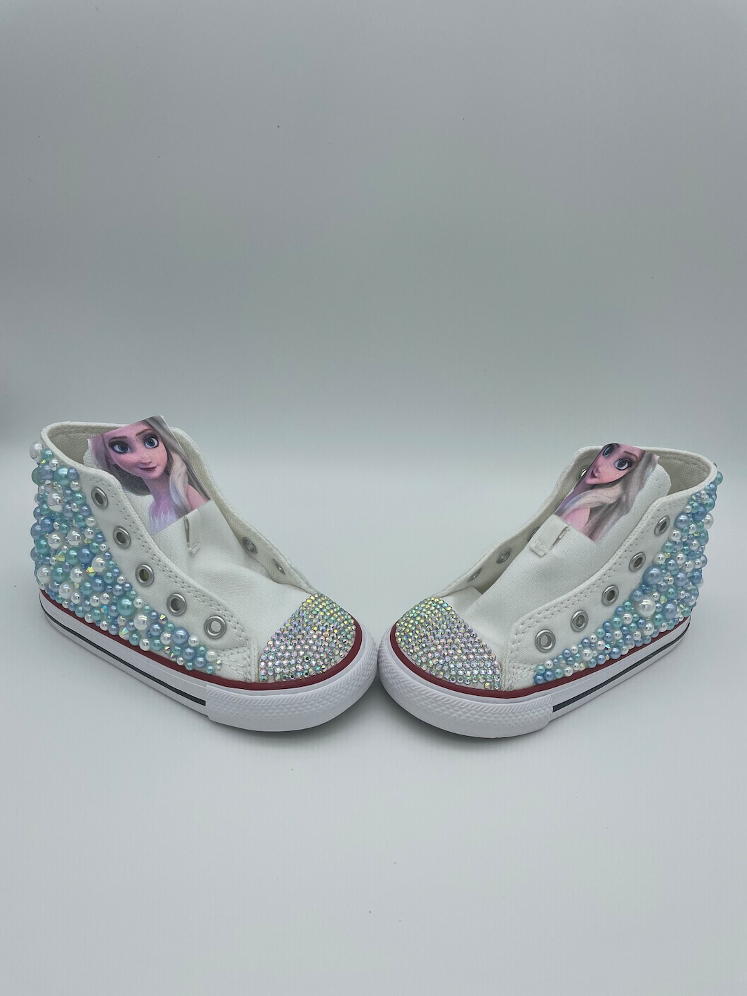 Frozen Themed High Top Converse Size 7C - Etsy