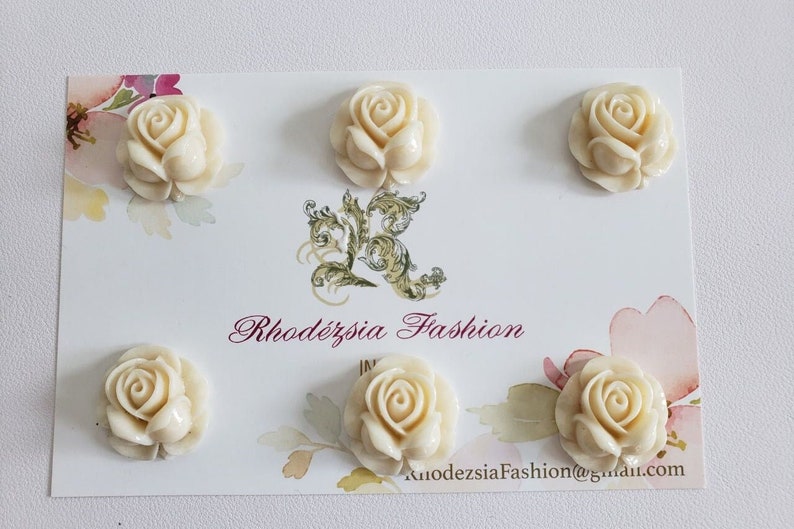 Rose Without Thorns - White Ivory Resin Rose Bridal Veil Weight, Veil ...