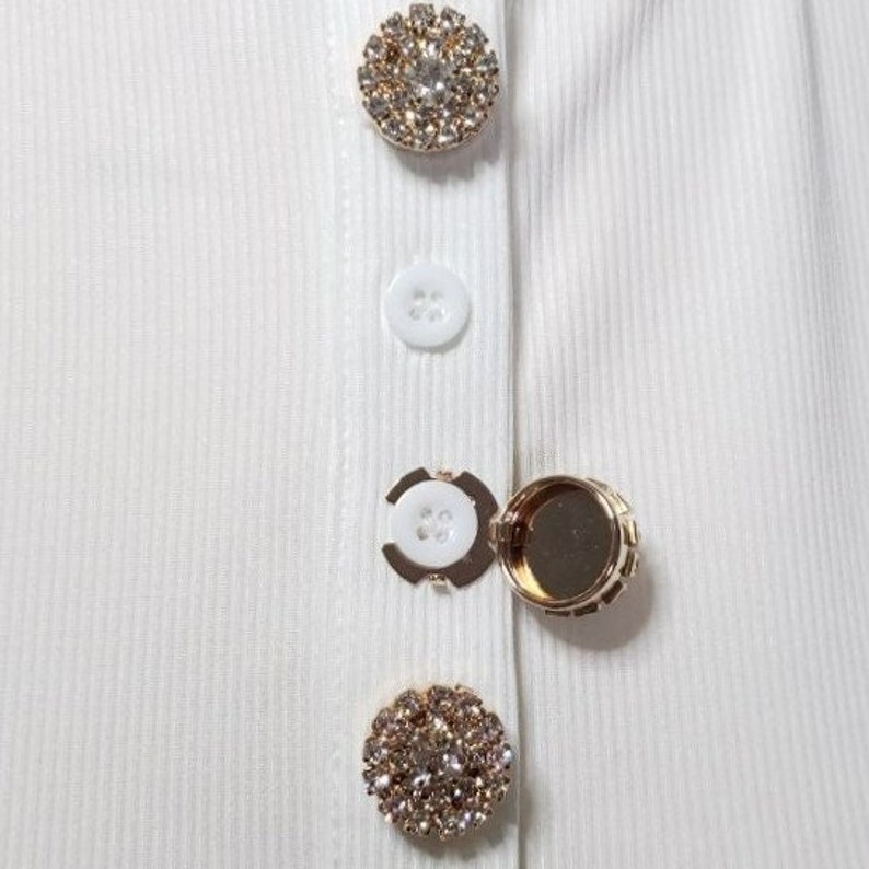 Forget Me Not Flower NO SEW Clip on Button Covers Set of 6 Button ...